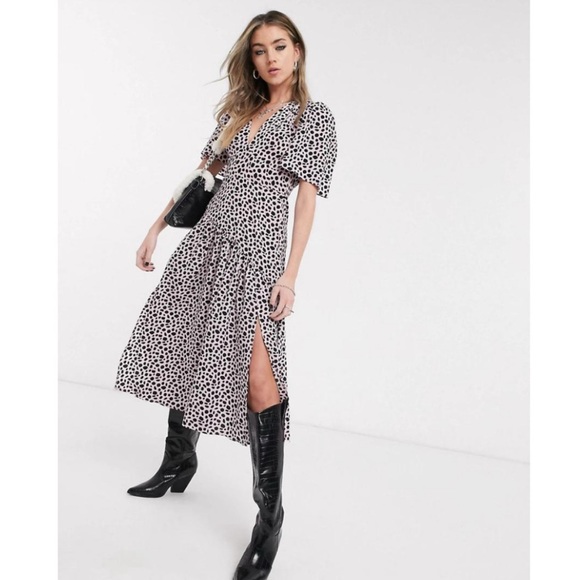 Topshop | Dresses | Topshop Midi Dress With Side Slits | Poshmark